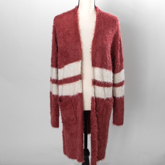 easel | Sweaters | Easel Duster Length Cardigan Fuzzy Open Style In ...